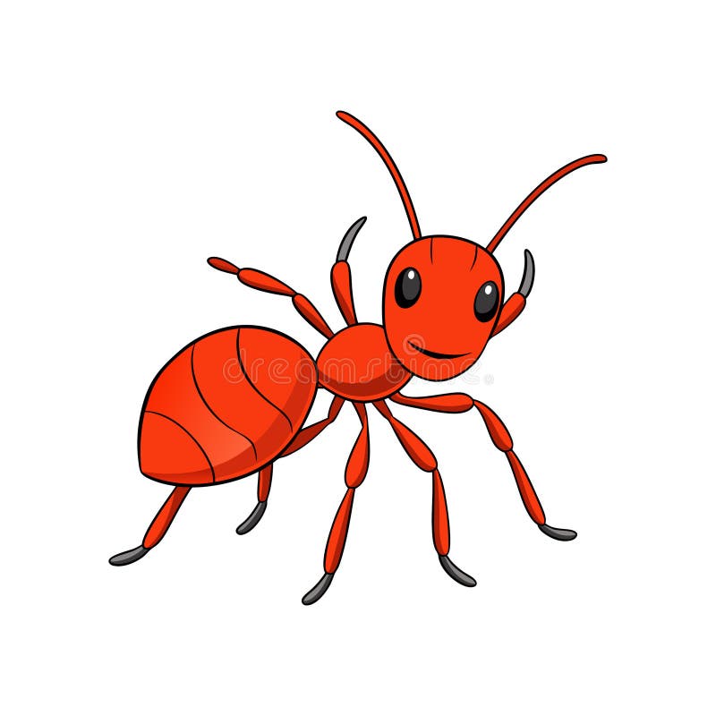 Realistic Red Imported Fire Ant Colorful Illustration Stock ...
