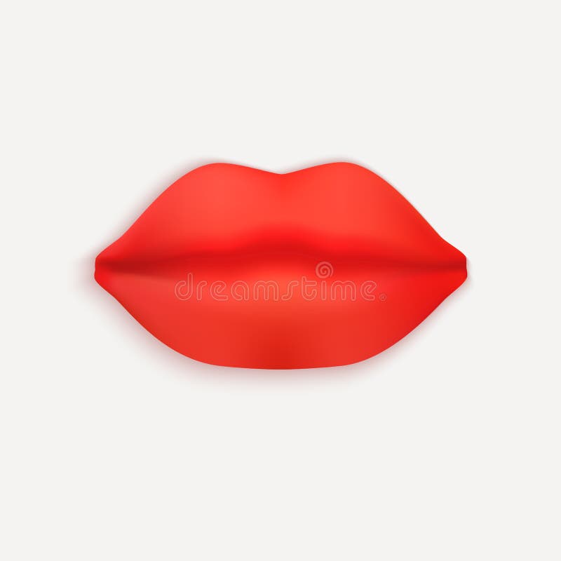 Realistic Red Lips. 3d Vector Illustration EPS10 Stock Illustration ...