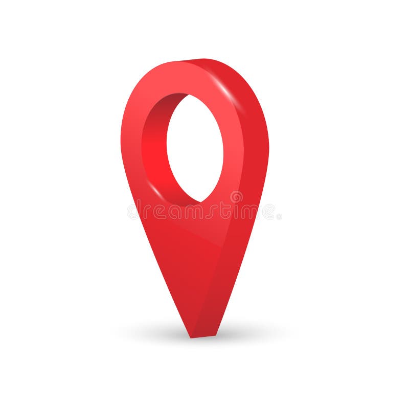 Realistic Red Location Button. 3d Pin Stock Vector - Illustration of ...
