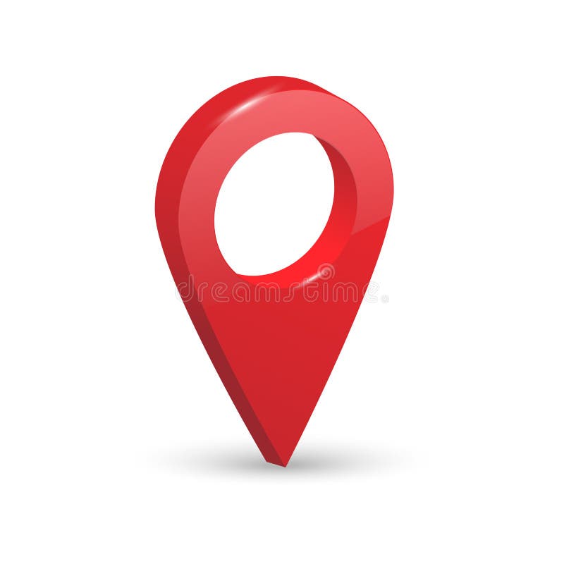 3d Red Location or Gps Icon. Vector Stock Vector - Illustration of ...