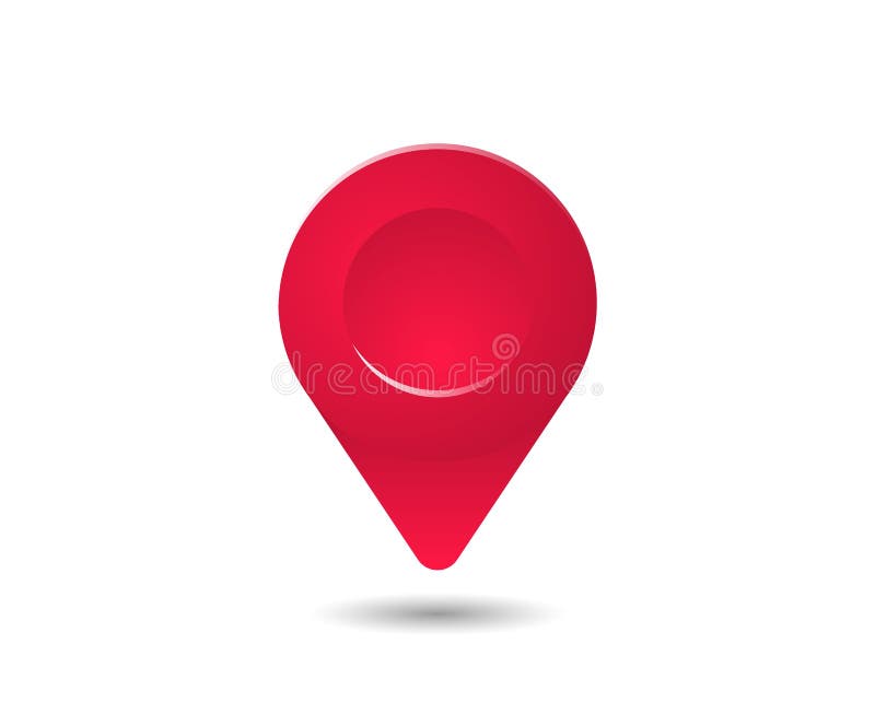 Realistic Red Map Pin Pointer Symbol. 3D Style Pointer Sign. Vector ...