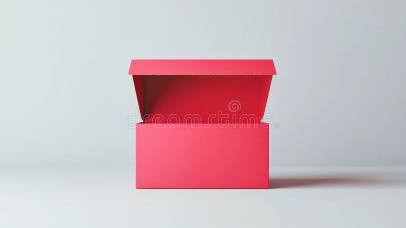 Realistic Red Packaging Box Mockup with Eco-friendly Cardboard Texture ...