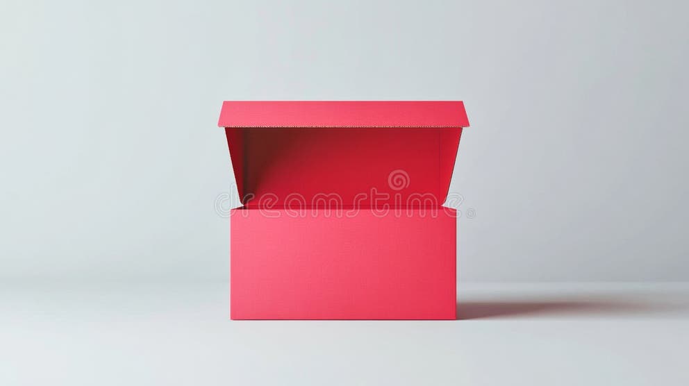 Realistic Red Packaging Box Mockup with Eco-friendly Cardboard Texture ...