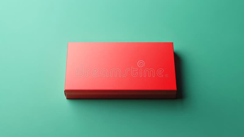Realistic Red Packaging Box Mockup on Solid Green Backdrop for Premium ...