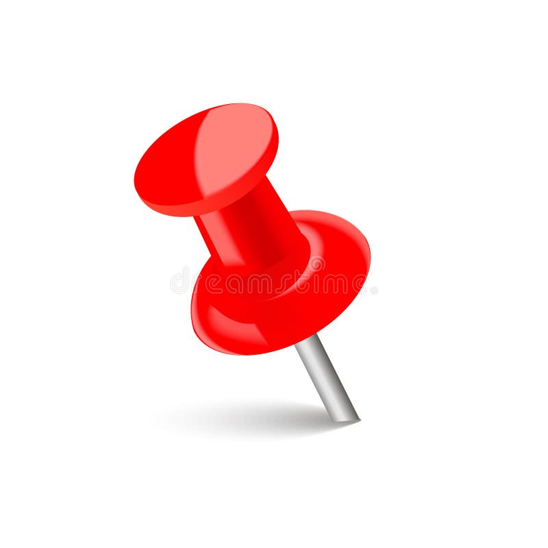 Realistic Red Push Pin With Soft Shadow. Vector. Stock Vector ...