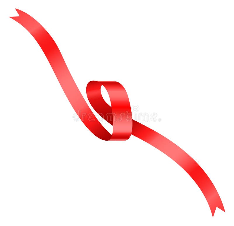 Realistic Red Ribbon. Glossy Silk Loop Mockup Stock Vector ...