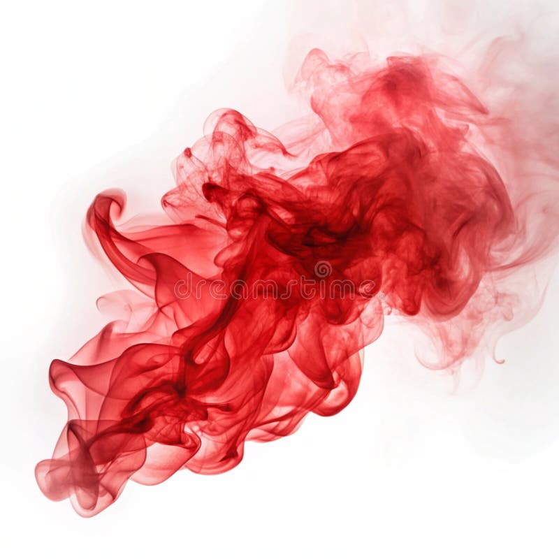 Realistic Red Smoke Wisps Isolated on White Stock Illustration ...