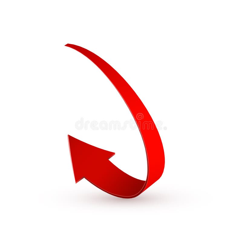 Realistic Red Swirling Arrow. Vector Illustration on a White Background ...