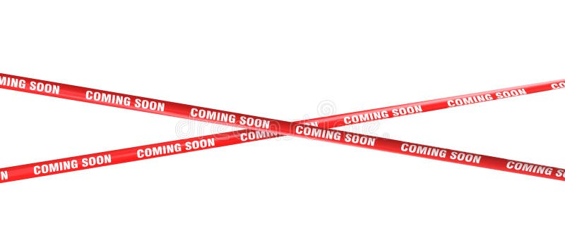 Realistic Red Warning Tapes with Coming Soon Text Stock Illustration ...