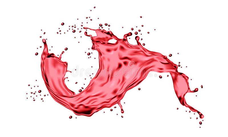 Realistic Red Water Splash Spiral Dynamic on White Background Vector ...