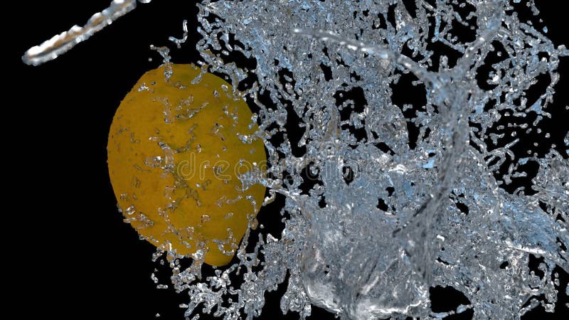 Lemon Water Splash on Transparent Background 01 (Super Slow Motion ...