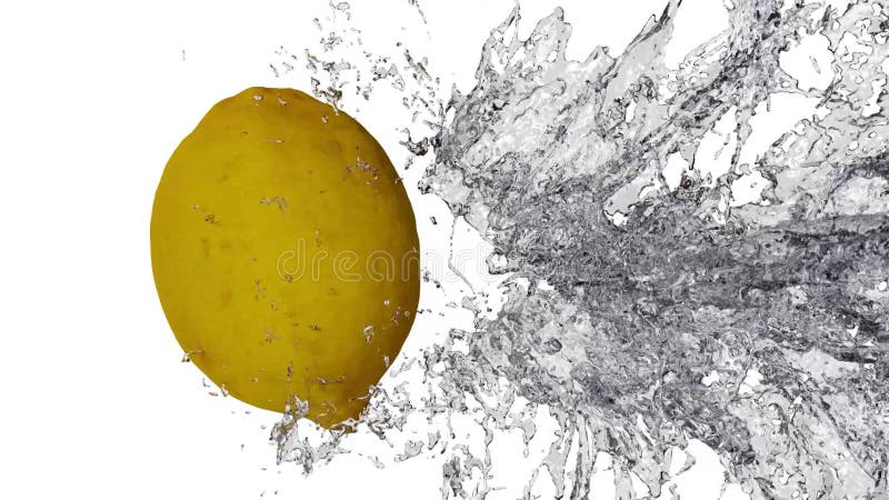 Lemon Water Splash on Transparent Background 01 (Super Slow Motion ...