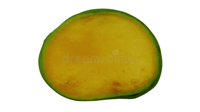 Rotating Cut Green Mango White Background 02A Looping Stock Video ...