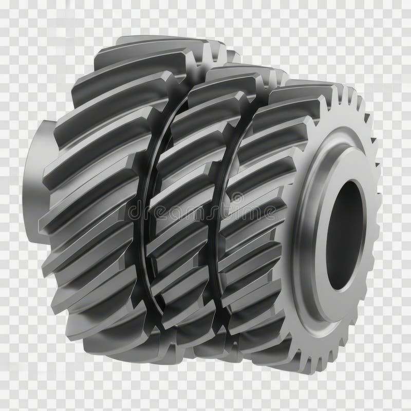 Detailed Close-up of Three Interlocking Helical Gears Showcasing Their ...