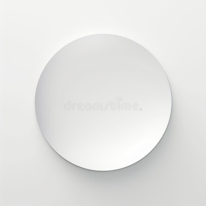 Realistic Rendered Empty White Circle on Mirrored Aluminum Wall Stock ...