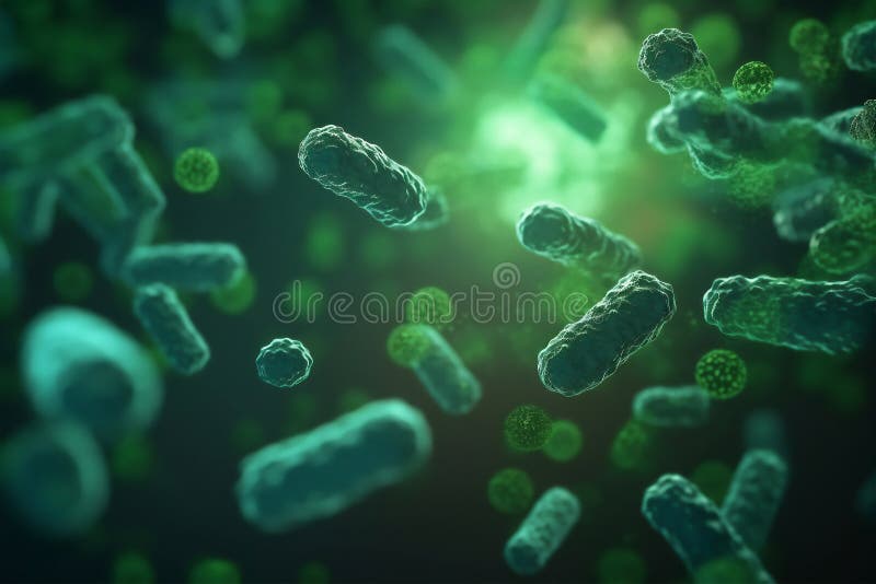 Realistic Rendering of Bacteria Stock Illustration - Illustration of ...