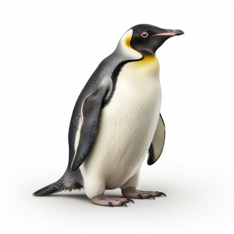 Realistic Rendering of an Extinct Penguin on a White Background Stock ...