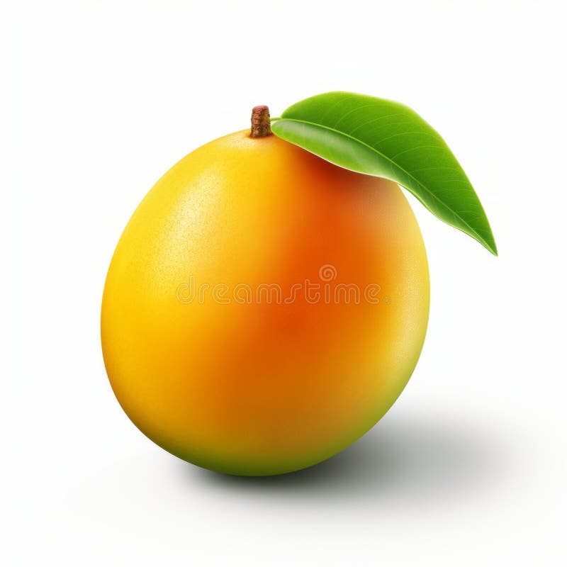 Realistic Mango Photo with Isolated White Background Stock Illustration ...