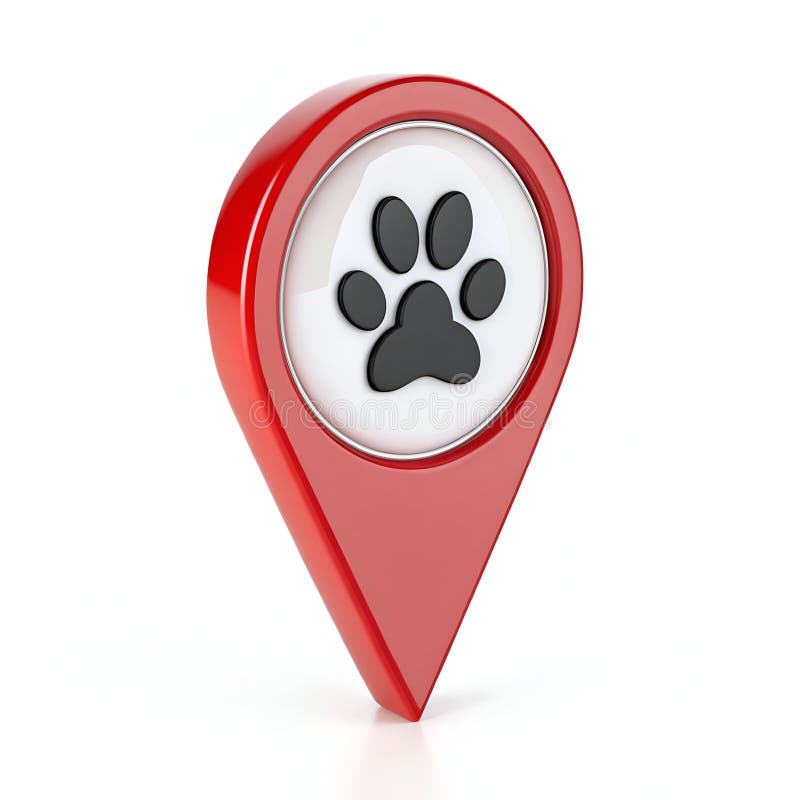 Realistic Rendering Pointer Pin Pet Location Icon Design Stock ...