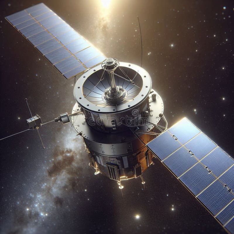 A Realistic Rendering of a Satellite Orbiting in Space, Showcasing ...