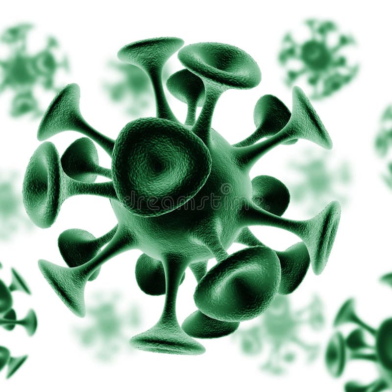 Realistic Rendering of Virus - in Blue Colors Stock Image - Image of ...