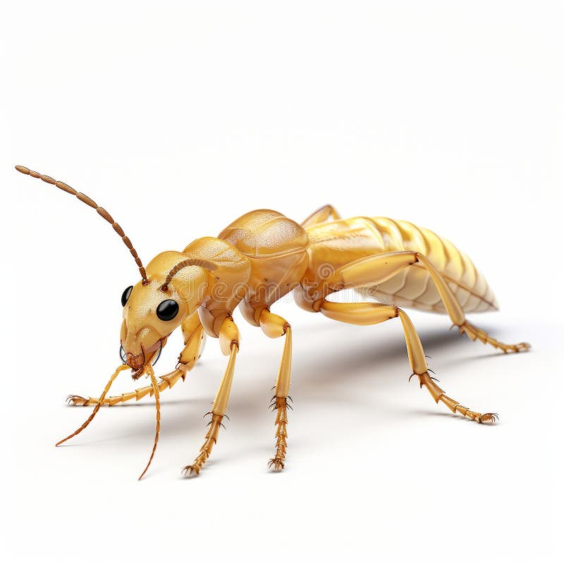 Realistic 3d Yellow Ant on White Background Stock Illustration ...