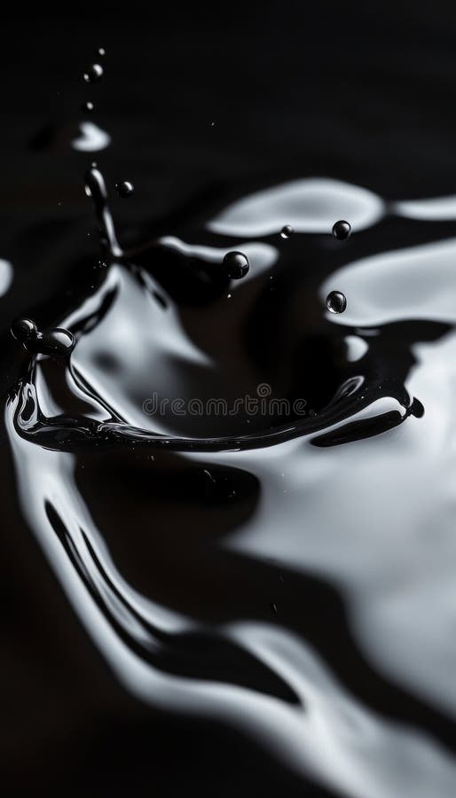 Realistic Representation of Black Liquid Pooling on Dark Surface ...