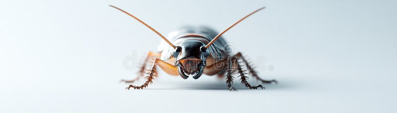 A Realistic Representation of a Cockroach is Displayed Against a Plain ...