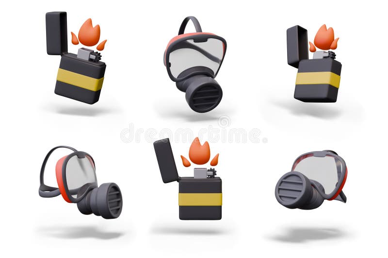 Realistic Respirator with Protective Transparent Shield, Lighter with ...