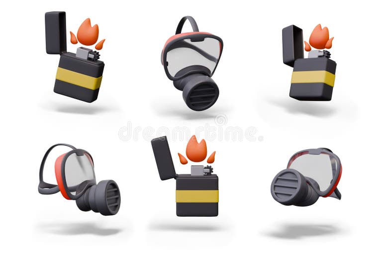 Realistic Respirator with Protective Transparent Shield, Lighter with ...