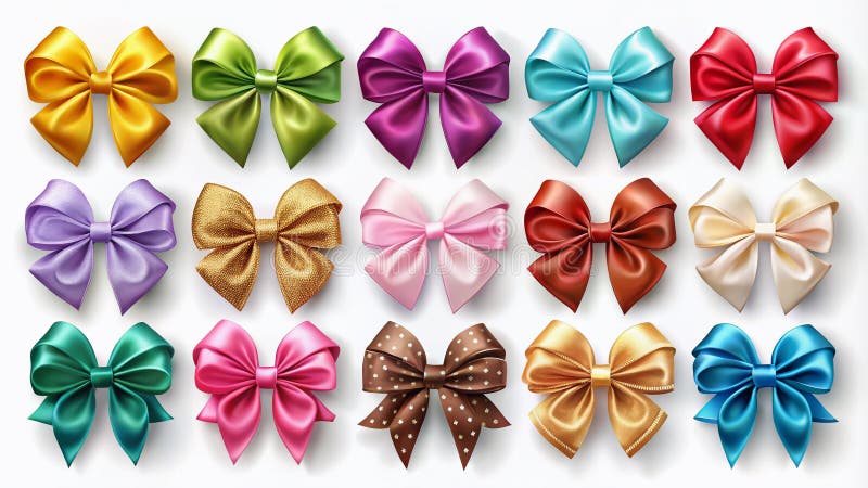 Realistic Ribbon Bows Vectors: a Comprehensive Collection for Gift ...