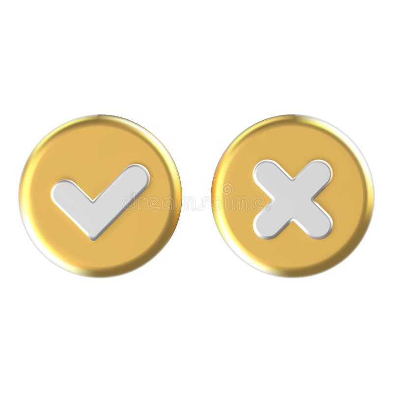 Realistic Right and Wrong 3D Button Vector Illustration. Stock Vector ...