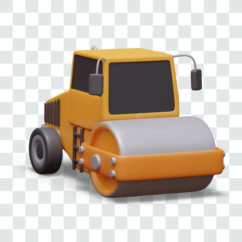 Realistic Road Roller, Front View. Modern Heavy Equipment Stock Vector ...