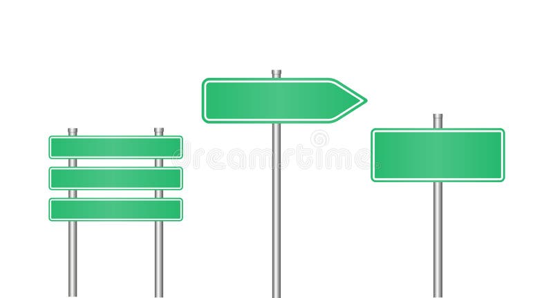 Realistic Road Sign Set . Road Sign Template for Text. Stock Vector ...