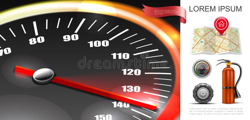 Realistic Road and Transportation Composition Stock Vector ...