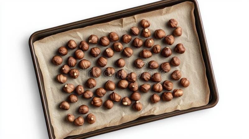 Realistic Roasted Hazelnuts Arrangement on Baking Tray for Culinary and ...