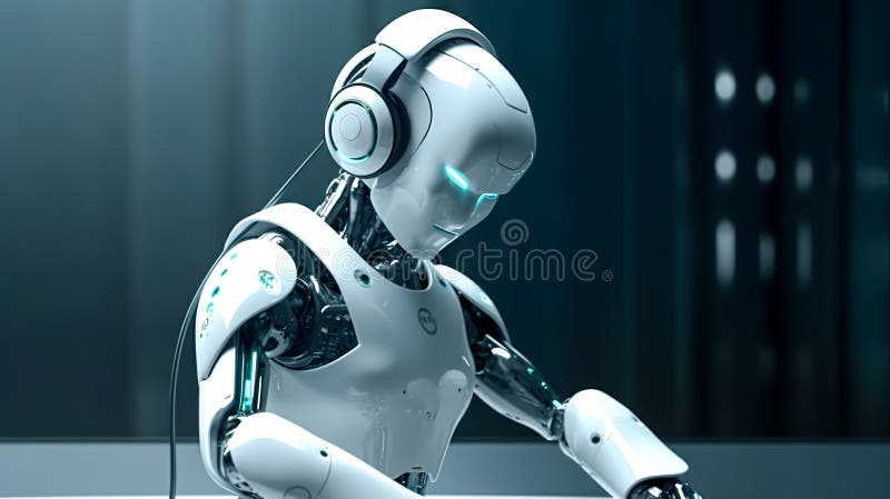 Robot Banner stock vector. Illustration of machine, advertisement - 4455383