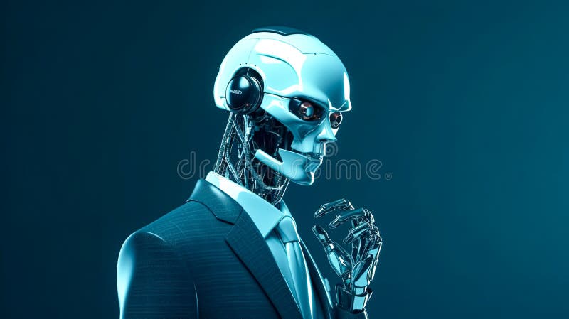 Robot Banner stock vector. Illustration of machine, advertisement - 4455383