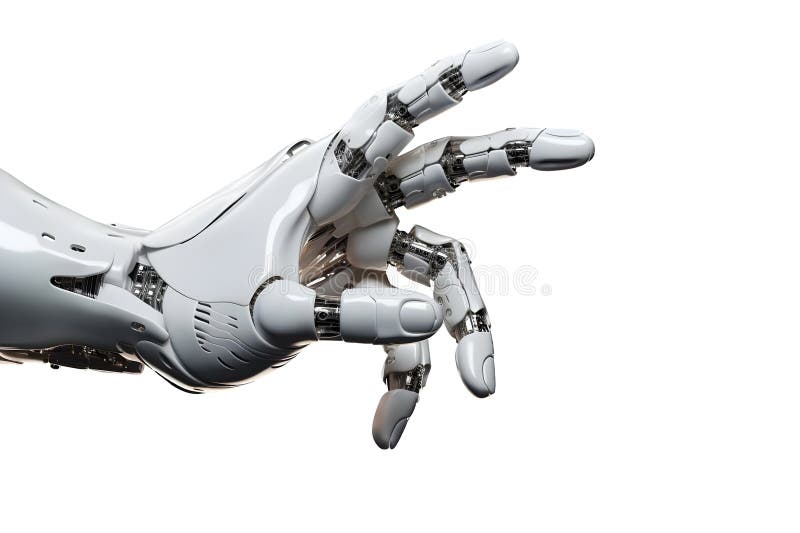Robot Hand Exoskeleton Isolated on White Background Stock Image ...