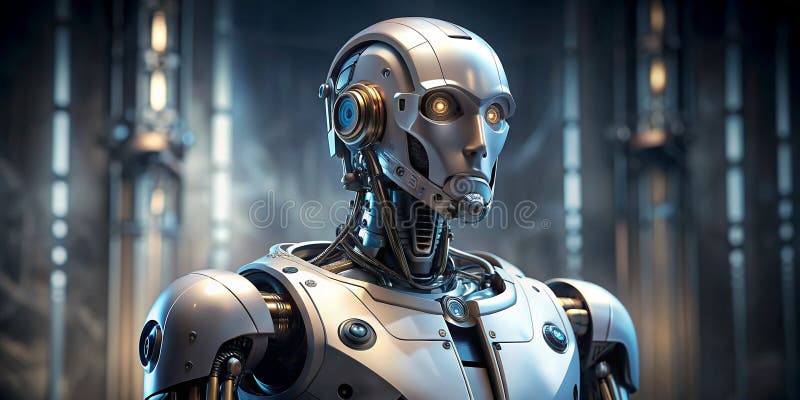 Realistic Robot from the Future Concept AI-Generated Content Stock ...