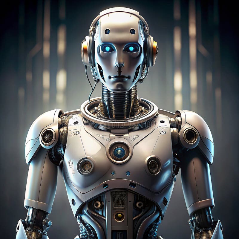 Realistic Robot from the Future Concept AI-Created Content Stock ...