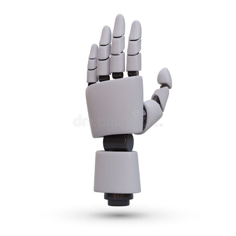 Realistic Robotic Arm in Vertical Position. Manipulator with Five ...