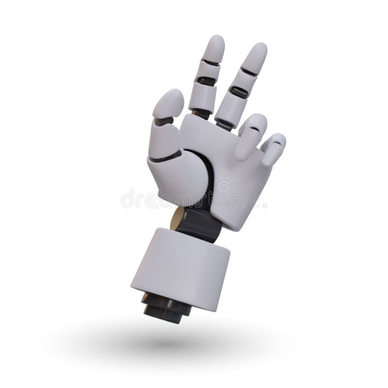 Realistic Robotic Hand with Two Bent Fingers. Movable Manipulator Stock ...