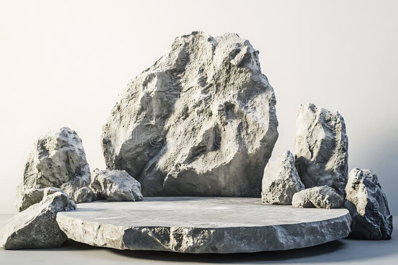 Realistic Rock Platform for Product Presentation in Studio with Natural ...