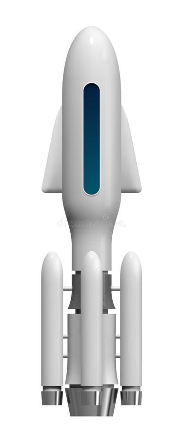 Realistic Rocket Spaceship. Modern Isolated Vector Space Shuttle. Stock ...