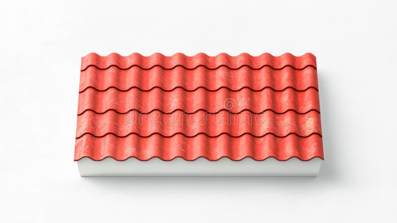 Realistic Roof Model with Red Clay Tiles for Architectural Design and ...