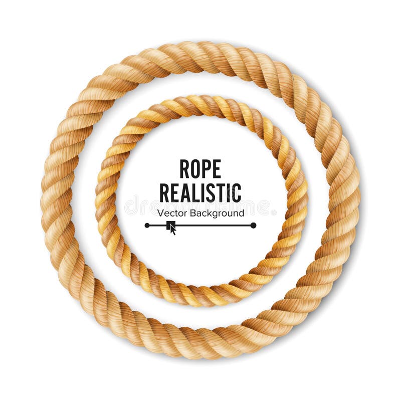 Realistic Rope Vector. 3D Circular Rope Isolated on White Background ...