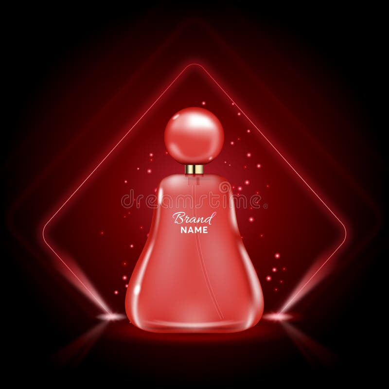3D Realistic Luxury Perfume Bottle Stock Vector - Illustration of ...