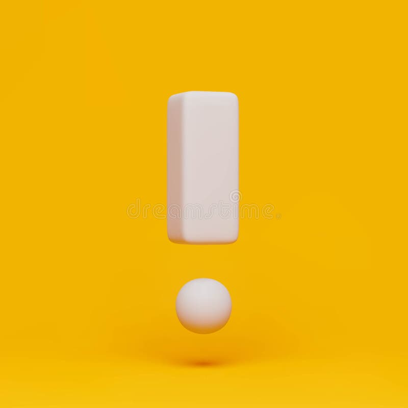 Realistic Rotating White Exclamation Mark Symbol on Yellow Stock Vector ...