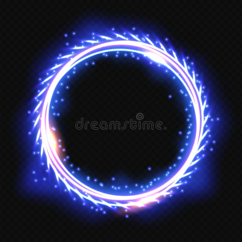 Realistic Round Light Fire Flame Frame Stock Vector - Illustration of ...